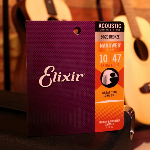 Encordoamento Elixir Violão 10-47 Nanoweb Bronze 80/20 - 11002